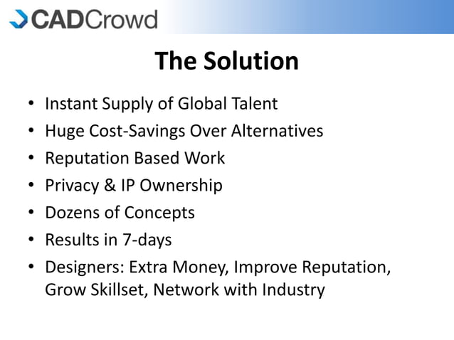 Cad Crowd | Crowdsourcing CAD Design, Drafting & Engineering | PPT