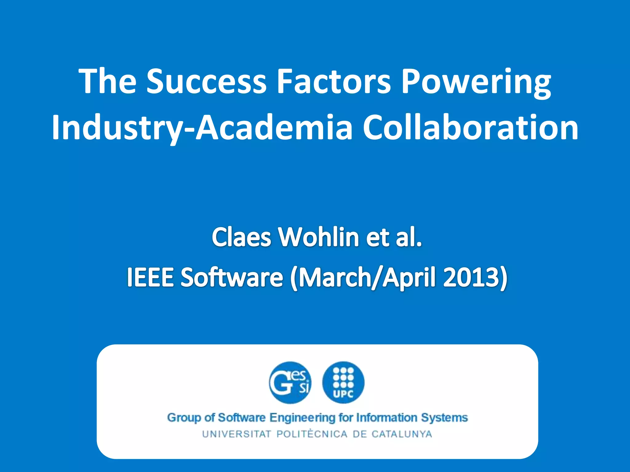 Industry-academia collaboration | PPTX