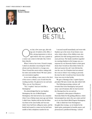 Peace, Be Still by Thomas S. Monson | PDF