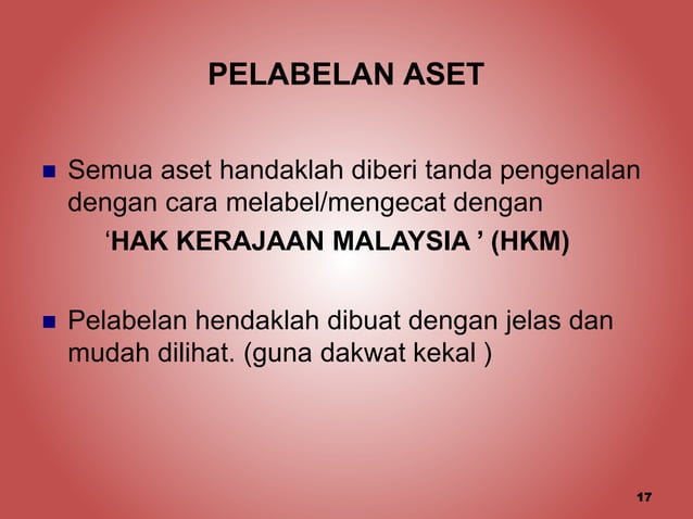 Tatacara pengurusan aset kerajaan>>>> | PPTX