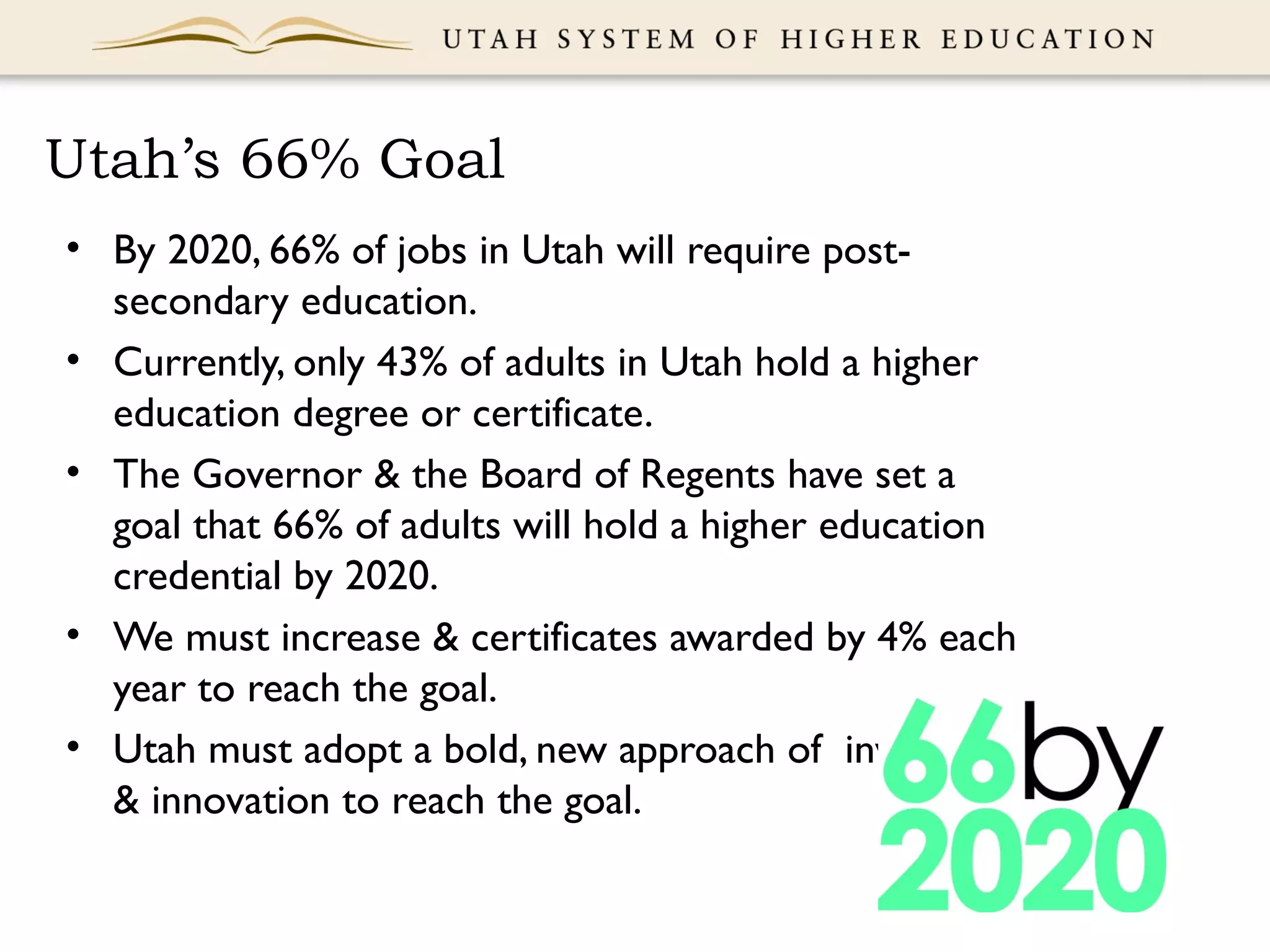 Overview of Utah's System of Higher Education | PPT