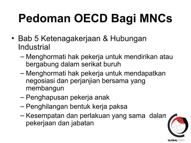 Standar - Standar Internasional bagi aktivis serikat buruh MNC | PPT