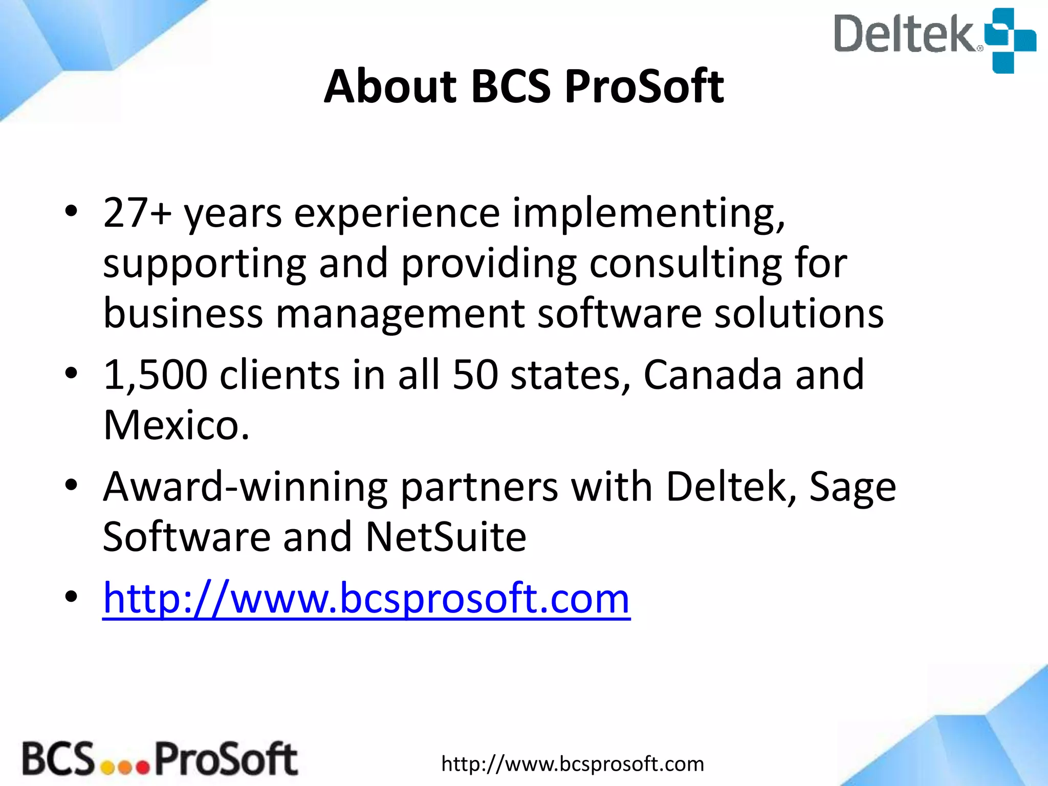 Q1 Deltek Vision User Group Meeting | PPTX