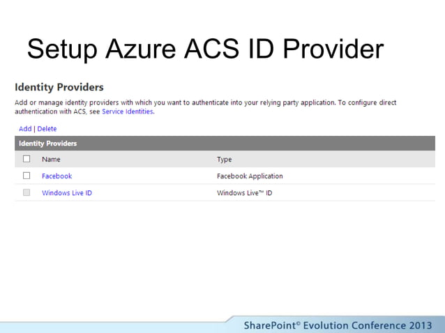 Building Secure Extranets with Claims-Based Authentication #SPEvo13 | PPT