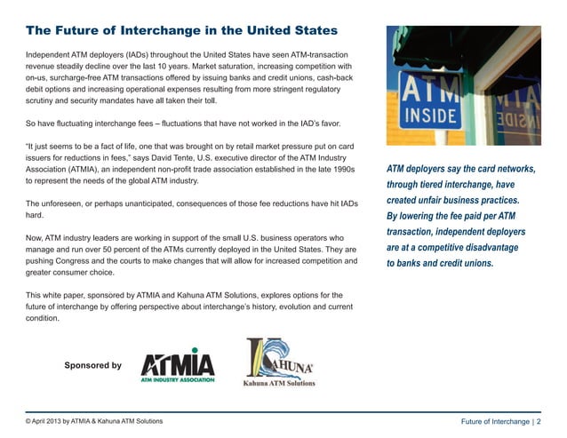 2013 04 future of interchange | PDF | Credit Cards | Personal Debt