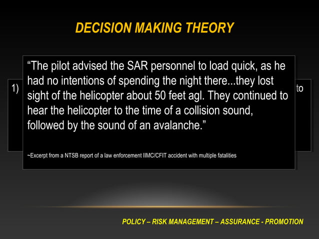 Safety Management Systems (SMS) and Decision Making | PPT