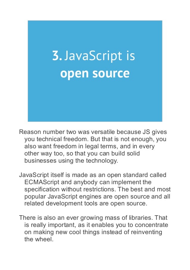 Six reasons to learn JavaScript
