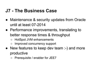 2013 05 java 7 brown bag part 1 - new features and migration strategy | PDF