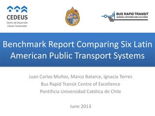 Webinar: Benchmark report comparing six Latin American public transport ...