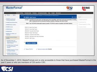2013 07-17 master format | PPT