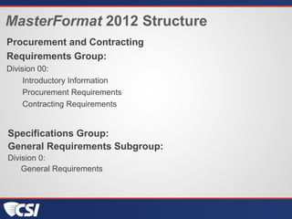 2013 07-17 master format | PPT