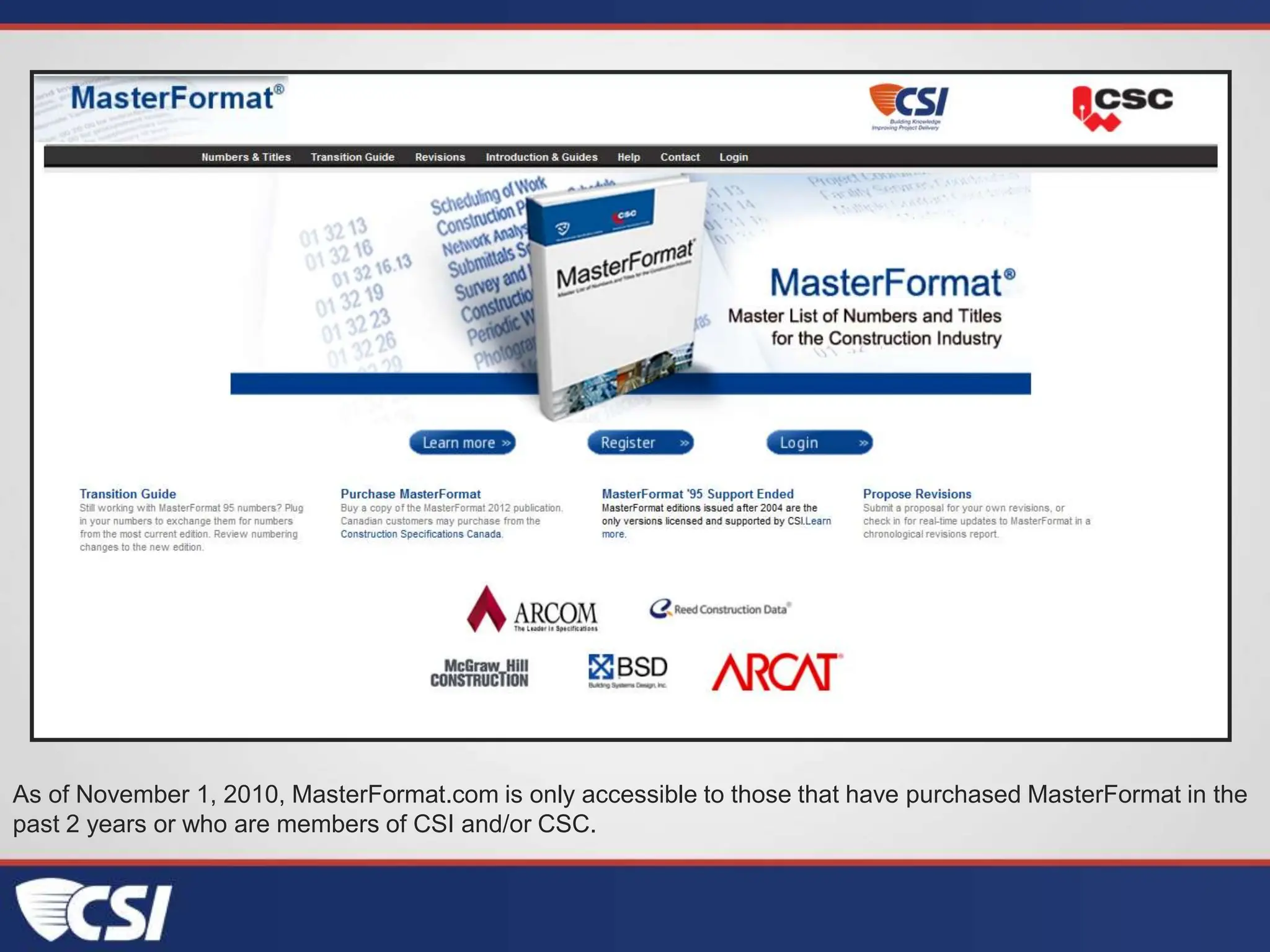 CSI MasterFormat REFERENCE DOCUMENT_20240227 | PPT