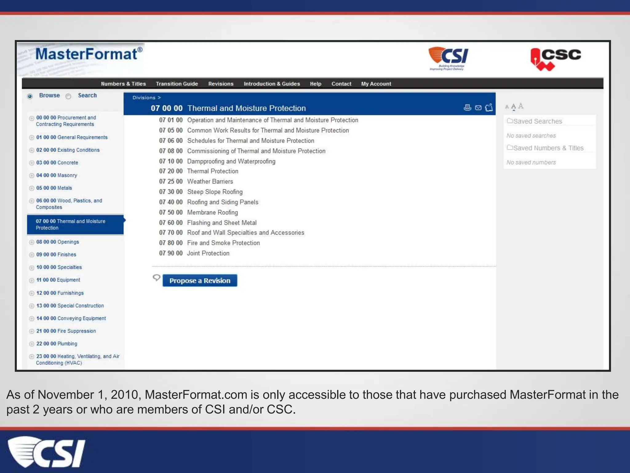 CSI MasterFormat REFERENCE DOCUMENT_20240227 | PPT