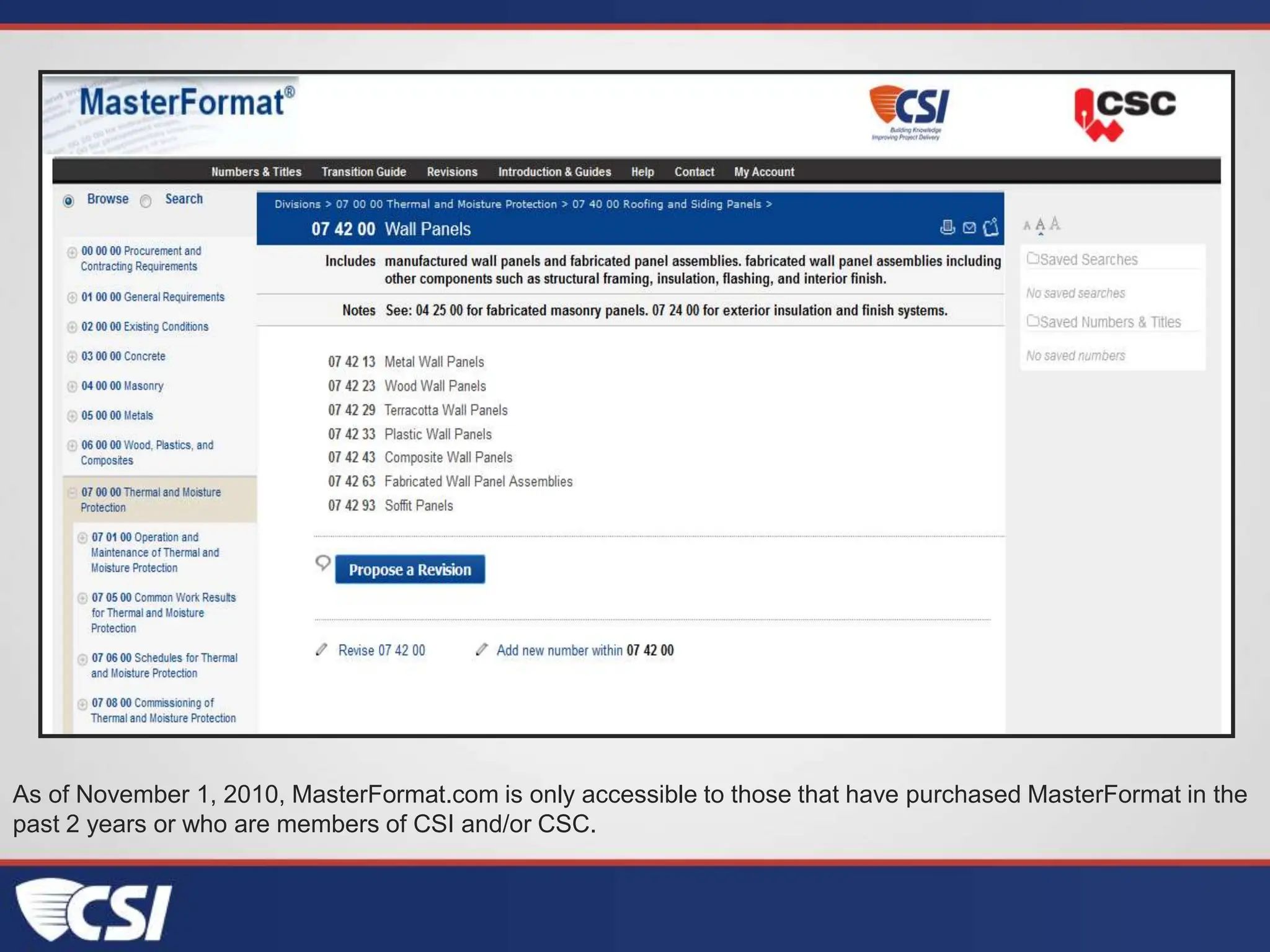 CSI MasterFormat REFERENCE DOCUMENT_20240227 | PPT