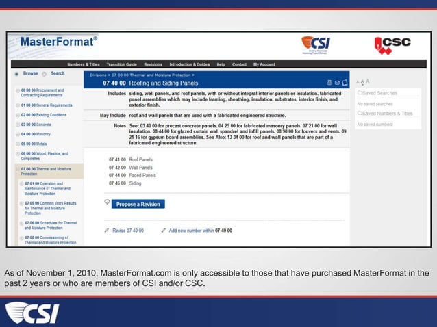 CSI MasterFormat REFERENCE DOCUMENT_20240227 | PPT | Construction ...