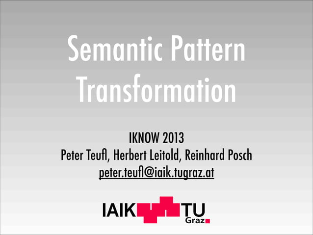 Semantic Pattern Transformation | PPT