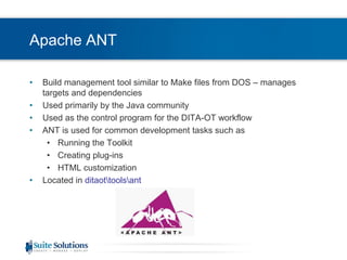 DITA Quick Start Webinar Series: Getting Started with the DITA Open Toolkit | PPTX