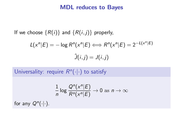 The Universal Bayesian Chow Liu Algorithm Ppt