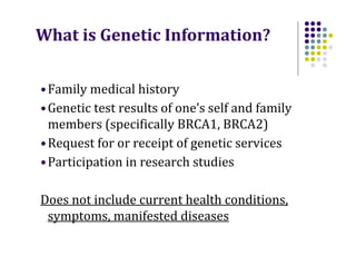 Legal Issues Raised by Genetic Testing: Genetic Discrimination and Gene ...
