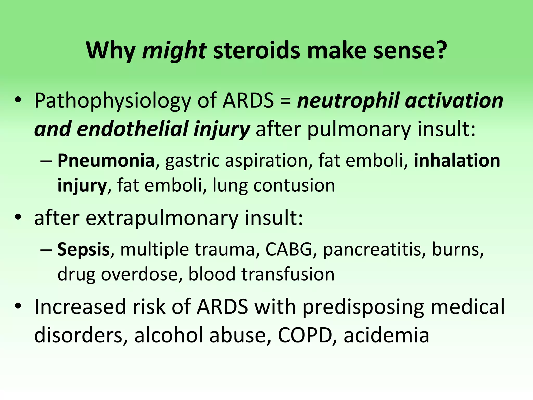 2013-11-7 steroids in ARDS | PPTX