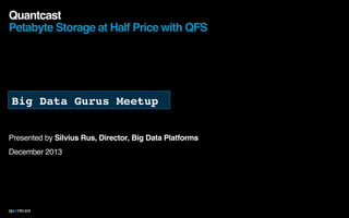 Quantcast File System (QFS) - Alternative to HDFS | PPT