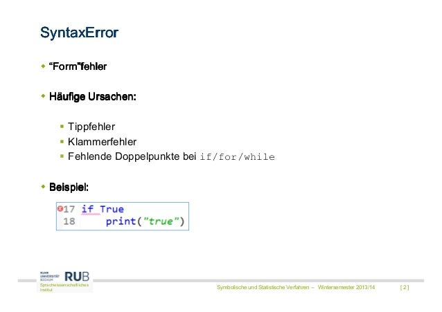 "Little Shop of Errors": Leicht zu erzeugende Fehler in Python