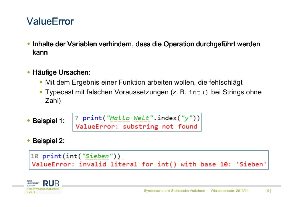 "Little Shop of Errors": Leicht zu erzeugende Fehler in Python