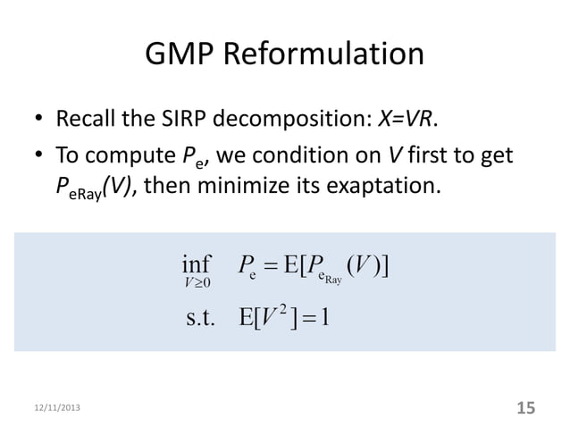 Wireless Fading Communication System Performance Evaluation via SIRP and SDP Methods | PPT