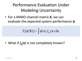Wireless Fading Communication System Performance Evaluation via SIRP and SDP Methods | PPT