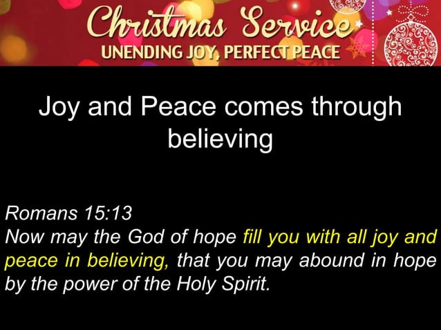 Unending Joy, Perfect Peace | PPT
