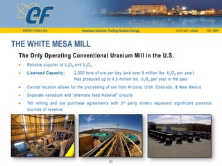 Energy Fuels Inc. - Investor Presentation | PPT