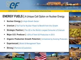 Energy Fuels Inc. - Investor Presentation | PPT