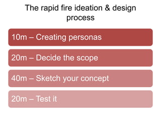 2013.10 rapid fire ideation & design process | PPT