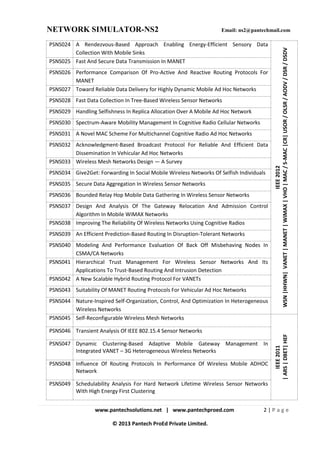 2013 14-ns2-project-titles-me-mtech | PDF