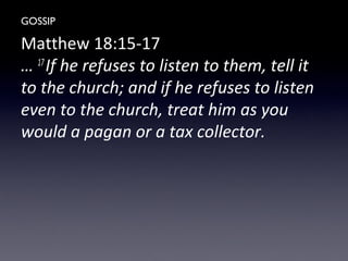 Dealing With Gossip In Church
