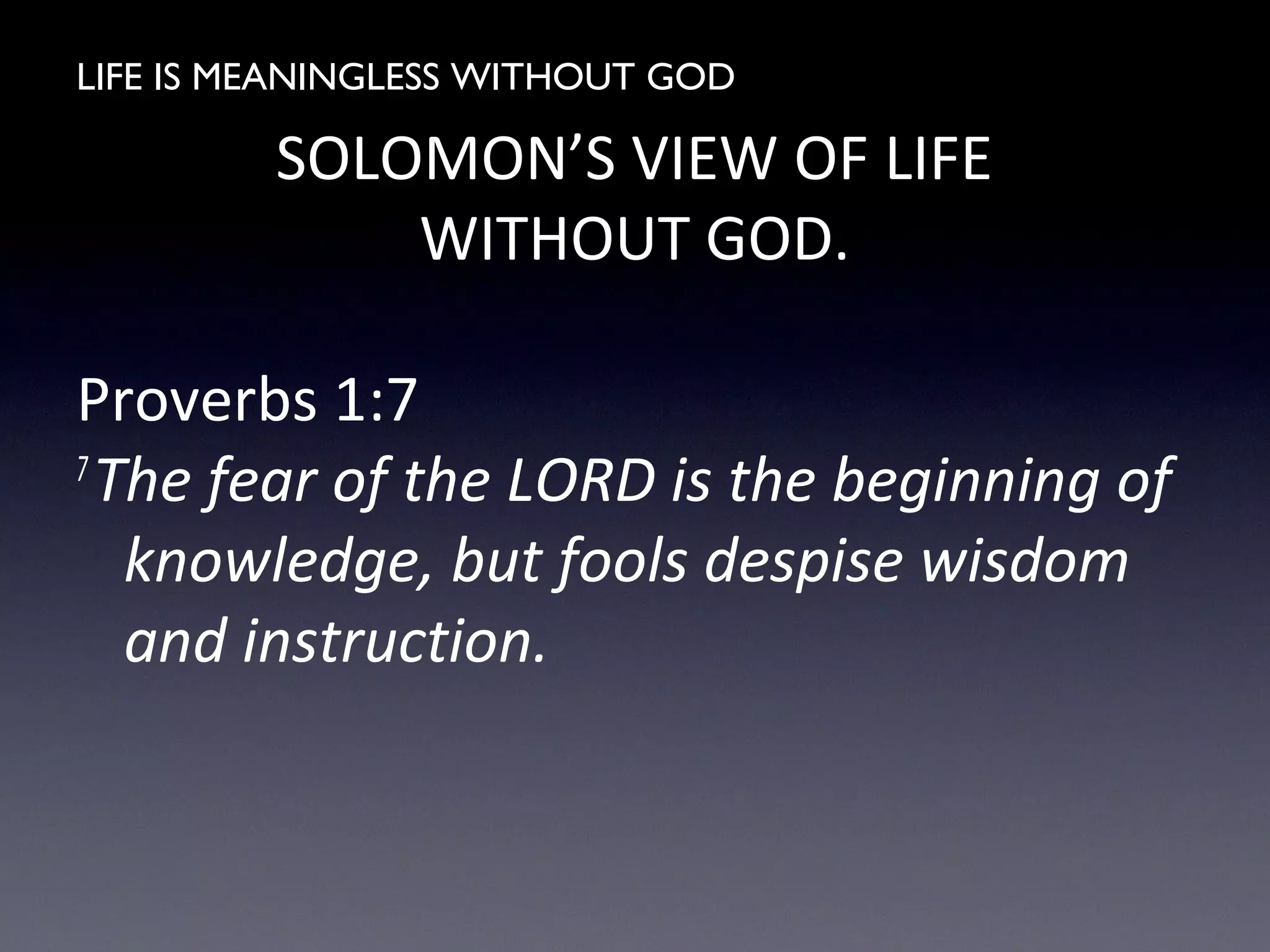 Life Is Meaningless Without God | PPT