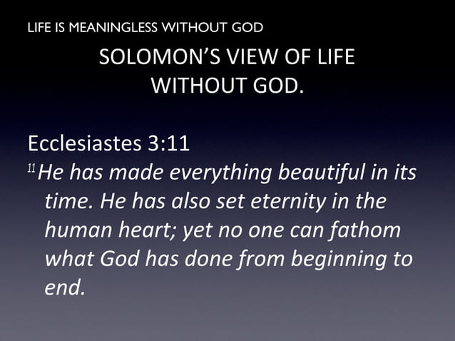 Life Is Meaningless Without God | PPT | Christianity | Religion ...