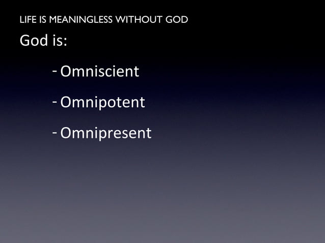 Life Is Meaningless Without God | PPT | Christianity | Religion ...