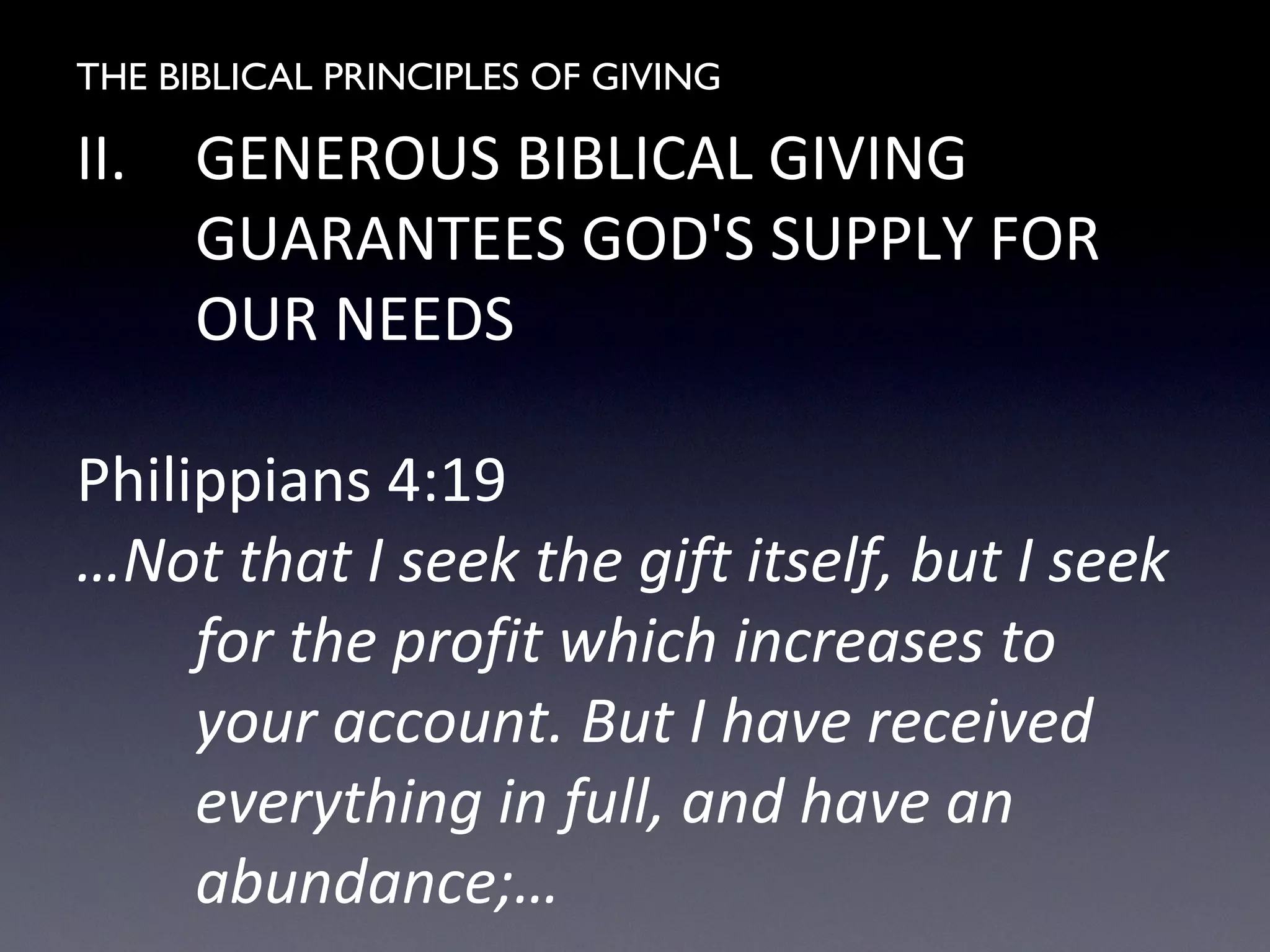 The Biblical Principles Of Giving | PPT
