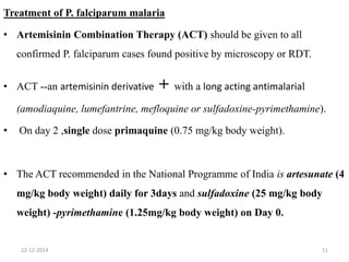 diagnosis and treatment of malaria | PPTX