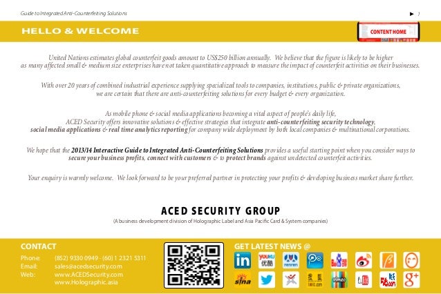 2013 14 Interactive Guide to Integrated Anti-Counterfeiting Solutions