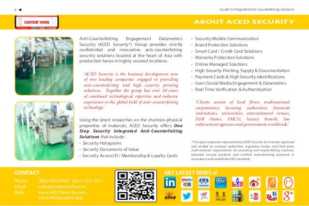 2013 14 Interactive Guide to Integrated Anti-Counterfeiting Solutions