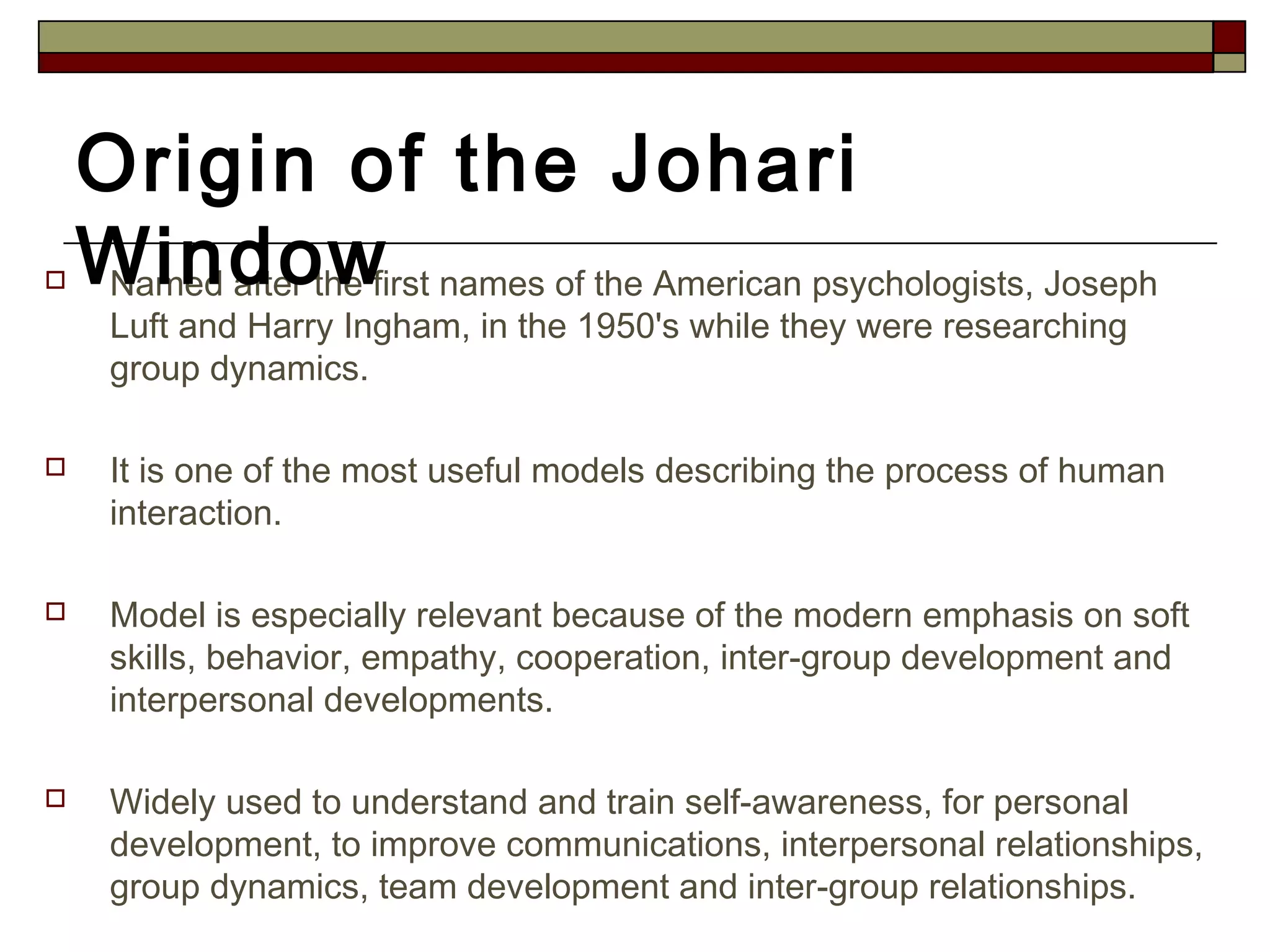 johari window | PPT