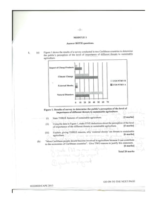 CAPE Environmental Science Unit 2 2013 Paper 2 | PDF