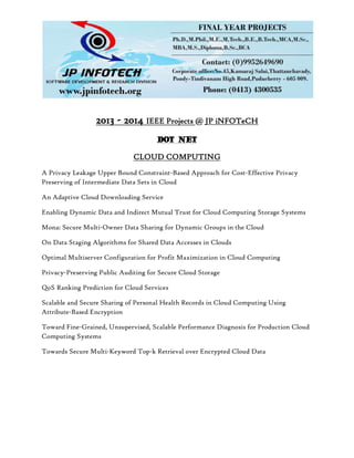 2013 2014 ieee project titles | PDF