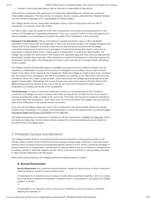 2013-2014 Occidental College Sexual Assault Policy | PDF | Crime ...