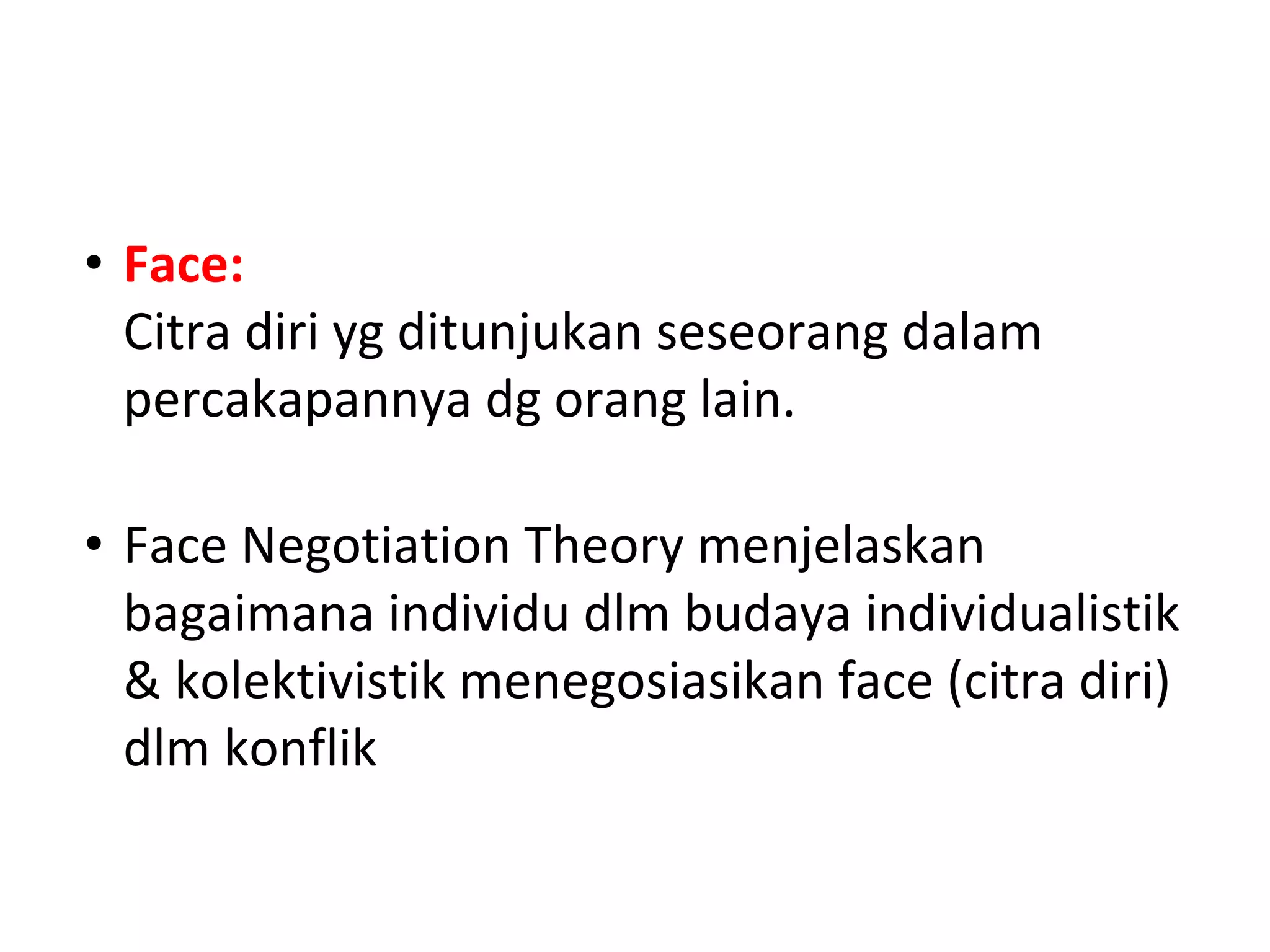 face negotiation theory | PDF
