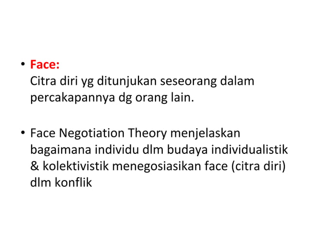 face negotiation theory | PDF