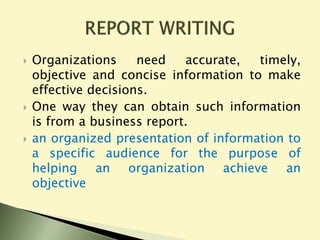 REPORT WRITING | PPTX