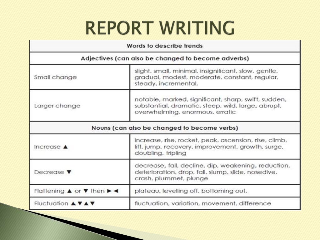 REPORT WRITING